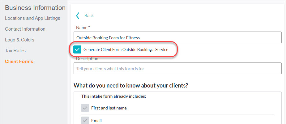 How do I send a client form without having to book a service?