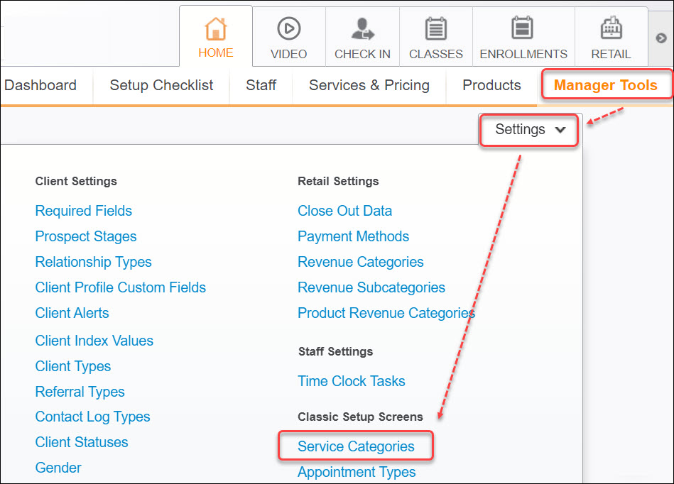 Creating pricing relationships between service categories