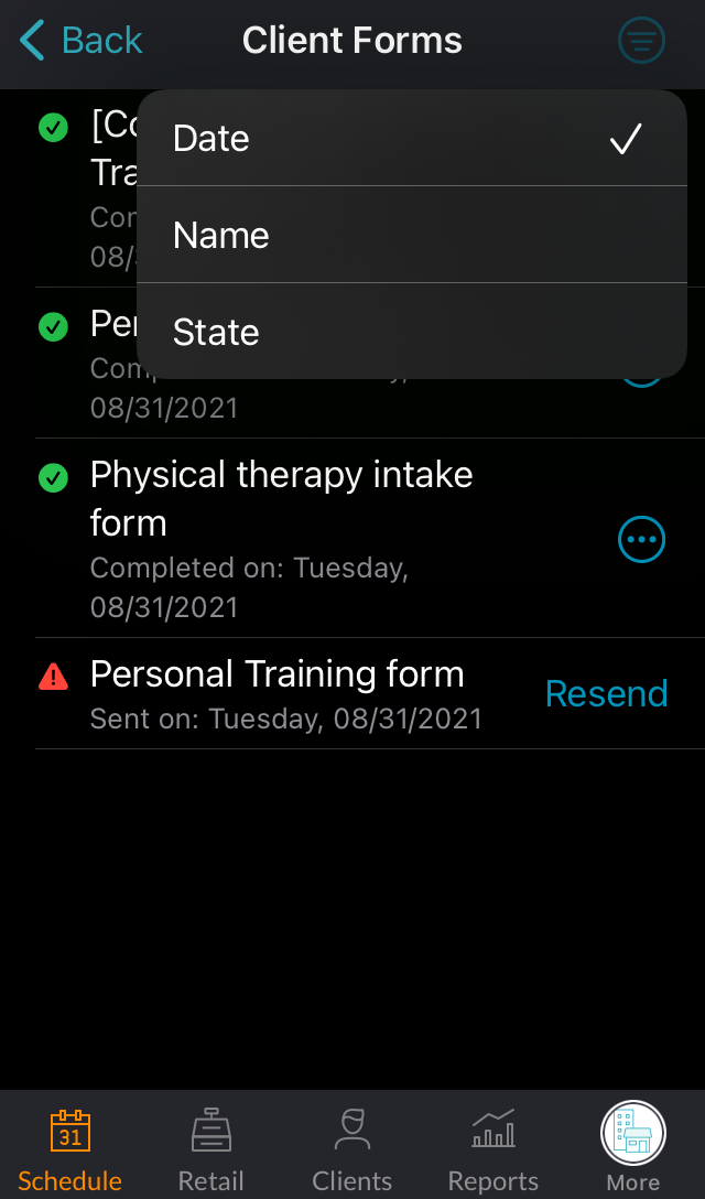 Clients forms (Business app)
