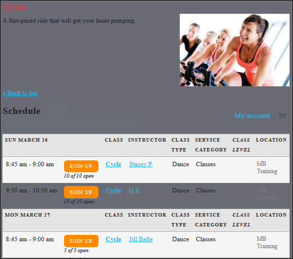 Class List widget setup and options - branded web tools