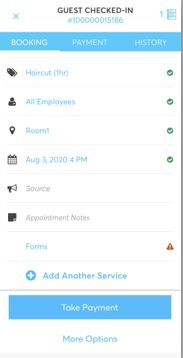 Client forms in the Booker business app - Booker