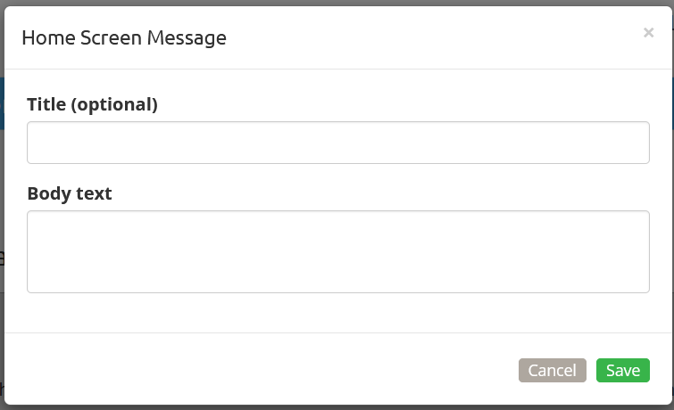 Adding custom messages to the Home screen - branded mobile app