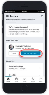 Joining a live stream class