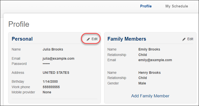 How do my clients add or edit an account online?