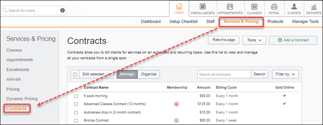Setting up contracts