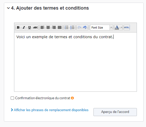 Configurer des contrats