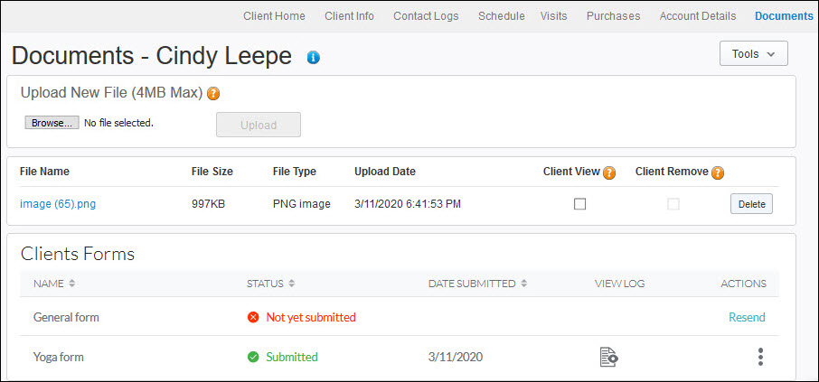 Formulaires clients – vue d’ensemble