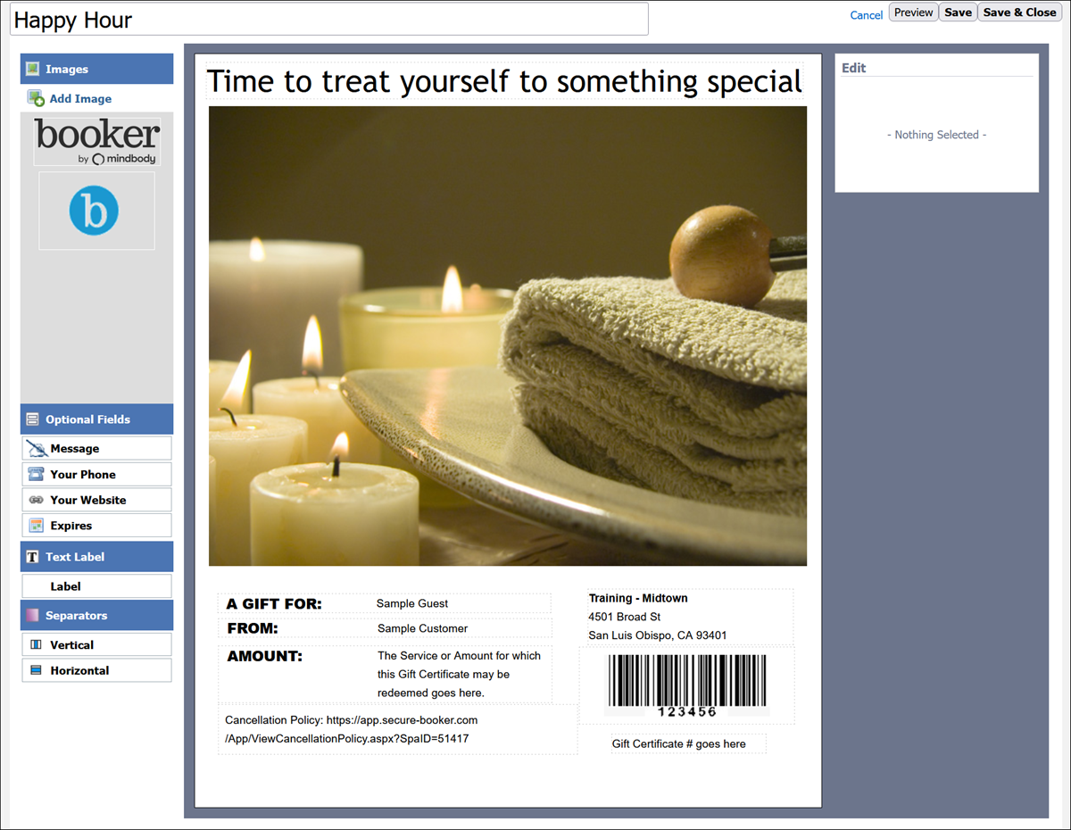 How to design gift certificate templates - Booker