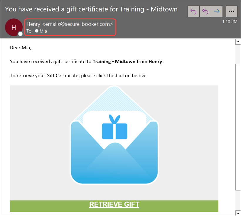 How to email a gift certificate - Booker