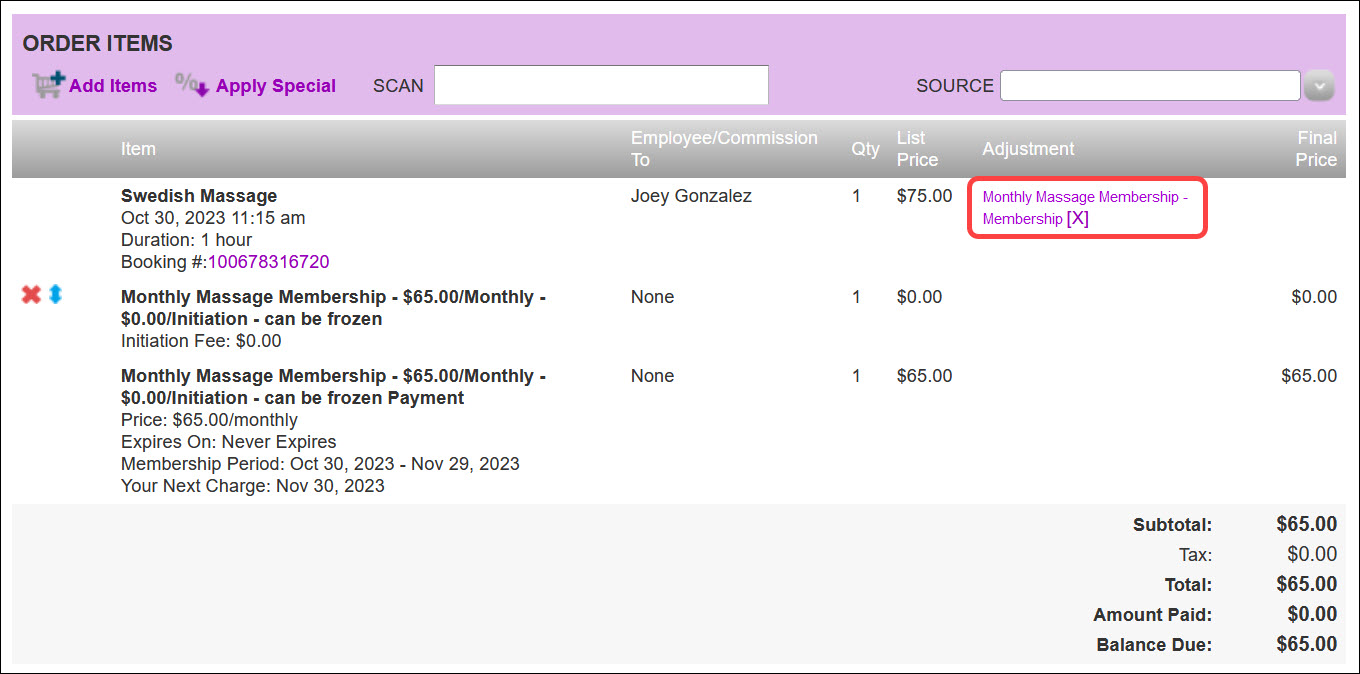 How to sell and apply a membership at the same time (Version 1 Accounts ...