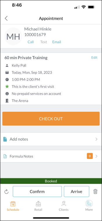 How to check out an appointment (Business app)
