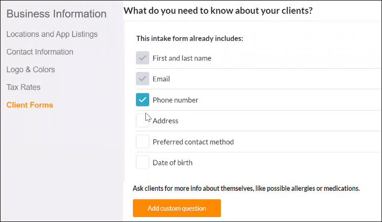 Formulaires clients – vue d’ensemble