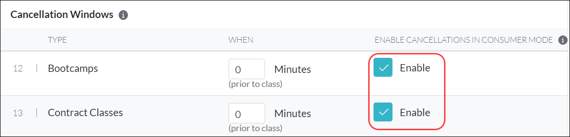 How do I set up cancellation windows?