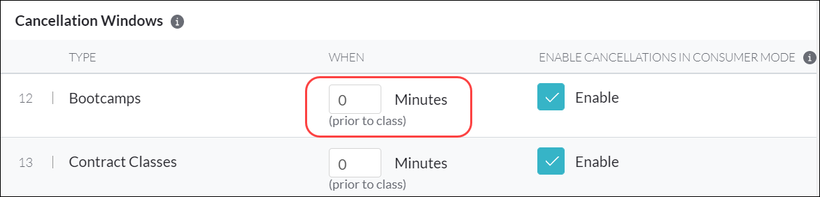 How do I set up cancellation windows?