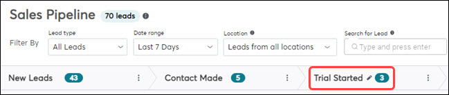 Customizing stage names and descriptions (Sales Pipeline)