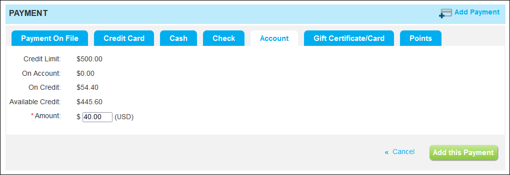 Credit Accounts (Version 1) - Booker