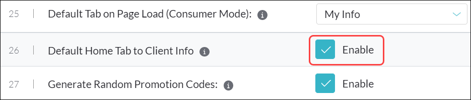 Client Home screen - overview
