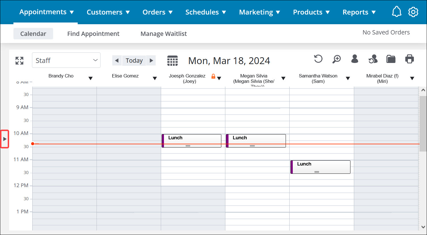 How to hide the calendar sidebar - Booker