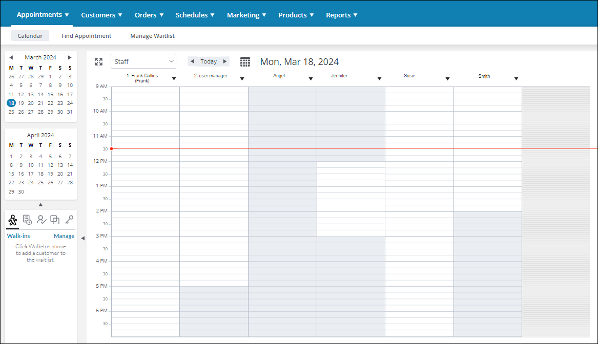 Why is the last column on my calendar grayed out? - Booker