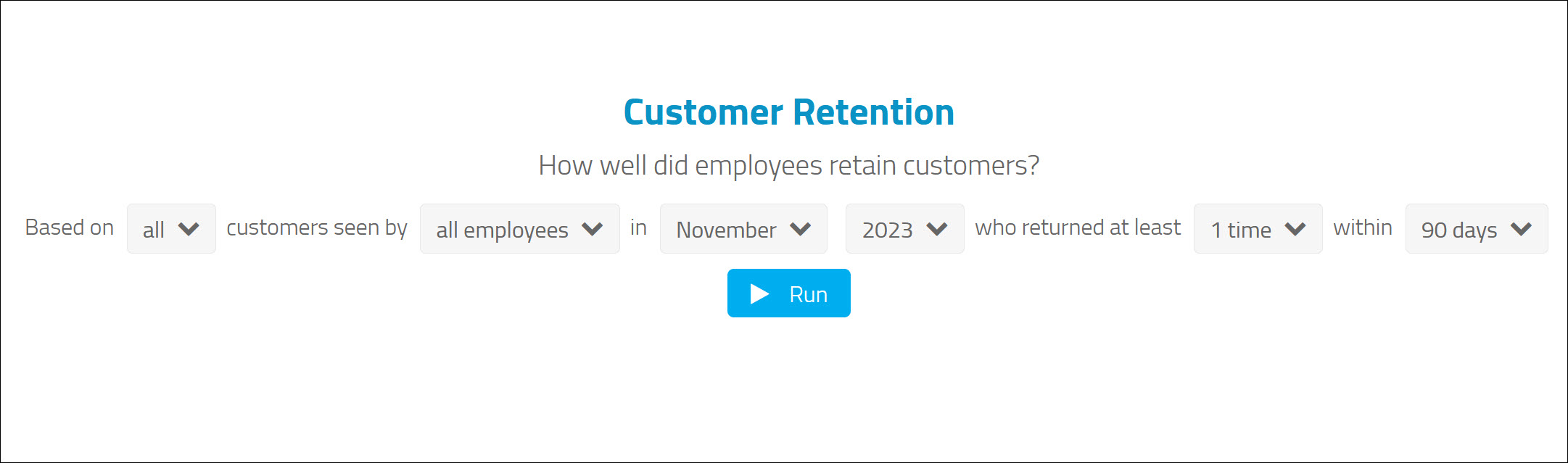Customer Retention Dashboard report - Booker