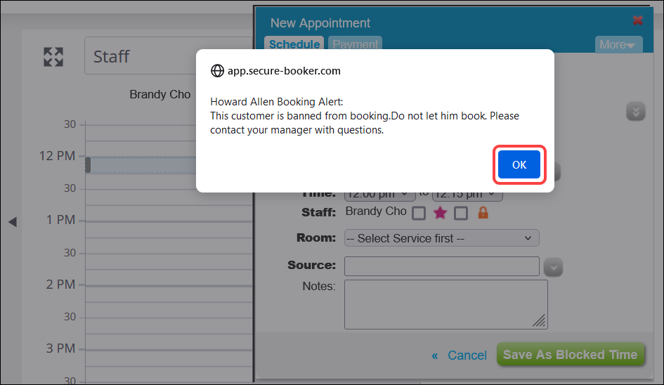 Can I block a customer? - Booker