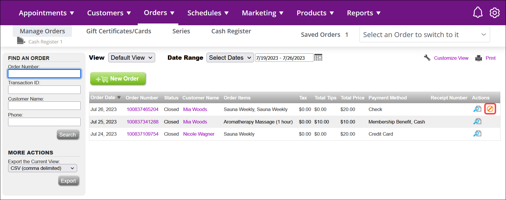 Refunds and Voids (Version 1 Accounts) - Booker