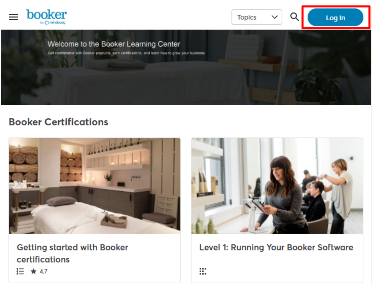 How to log in to the Booker Learning Center