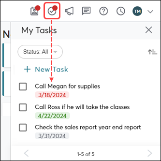 My Tasks tool overview