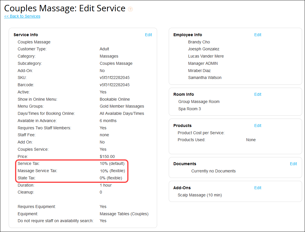 How to enter Sales and Service Taxes - Booker