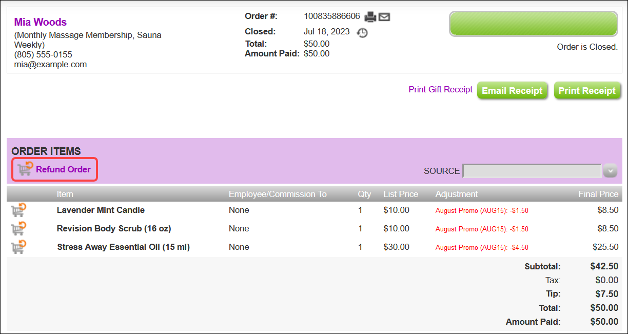How to give a partial refund on an order (Version 1 Accounts) - Booker