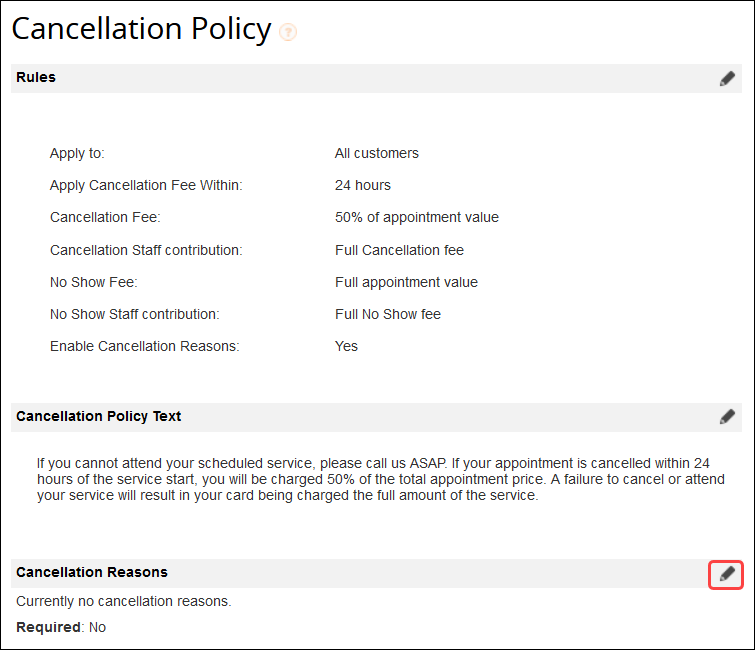 How to create a cancellation reason menu - Booker