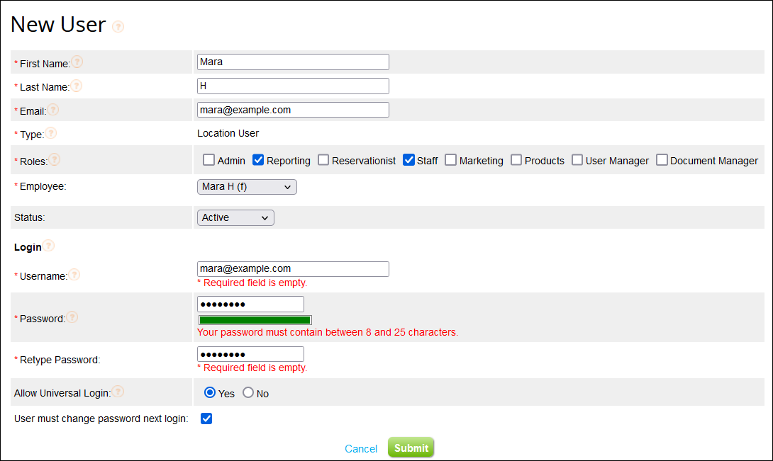 How to create a Booker login