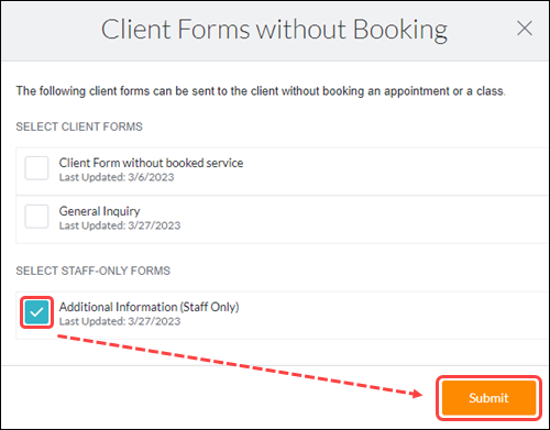 How to complete "Staff Only" client forms