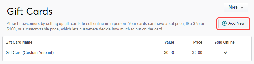 How to set up and sell prepaid gift cards