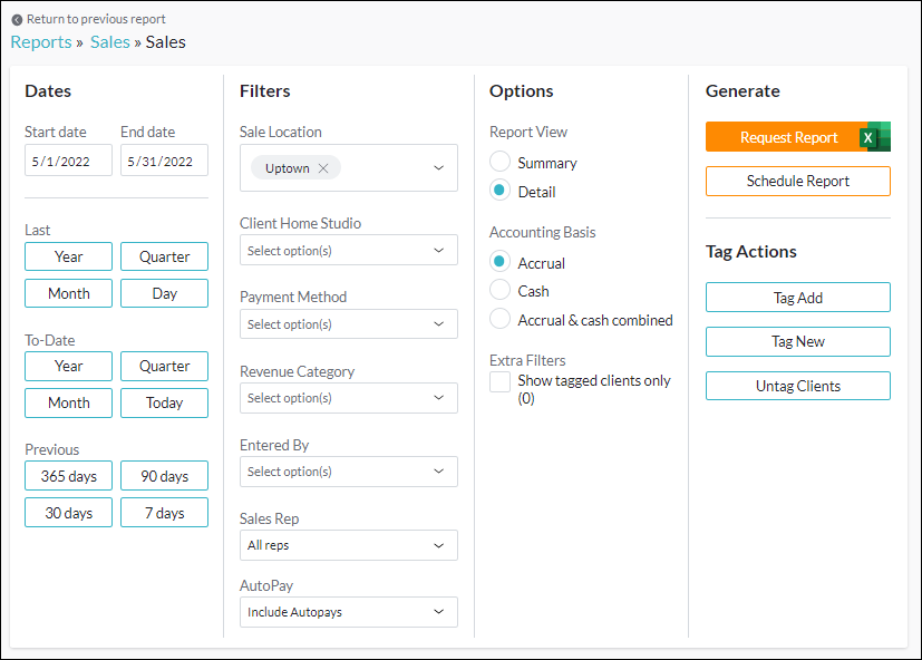 Scheduling Sales Reports