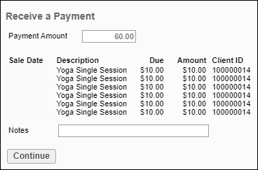 Receiving payments on negative account balances