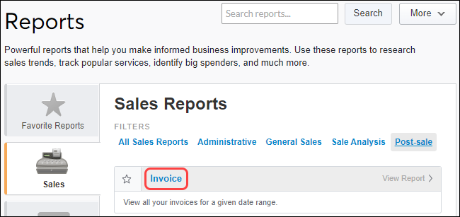 Invoice report