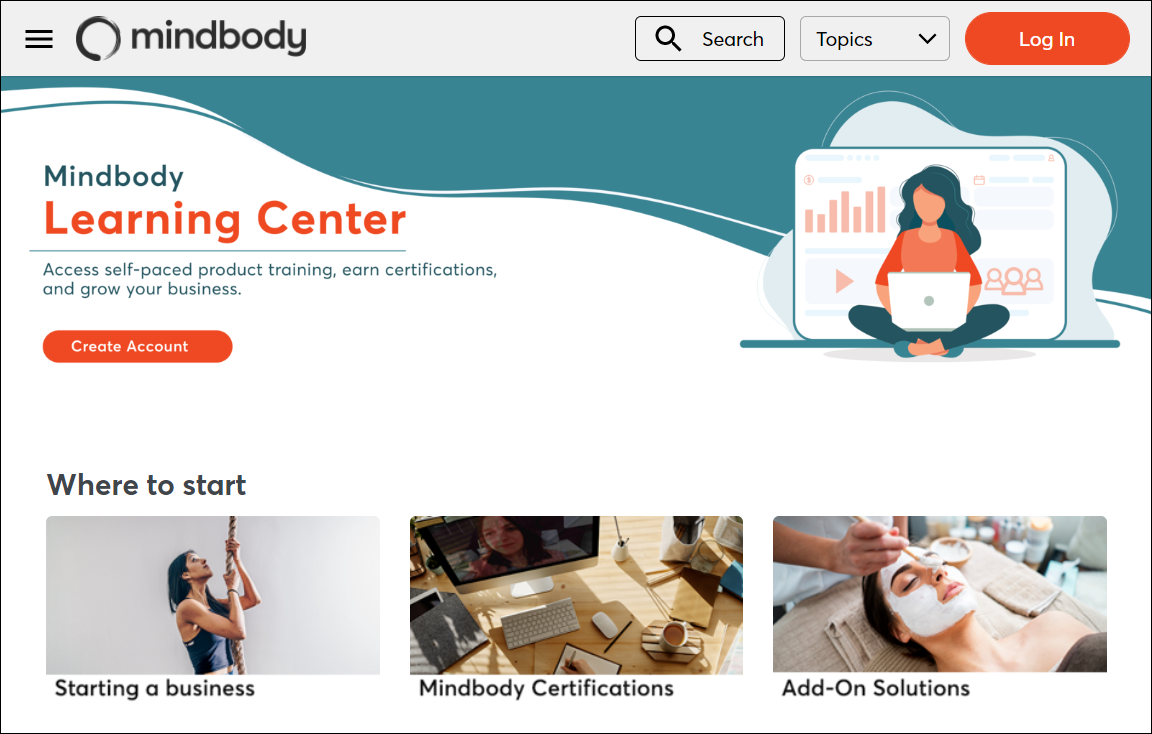 Logging into the Mindbody Learning Center