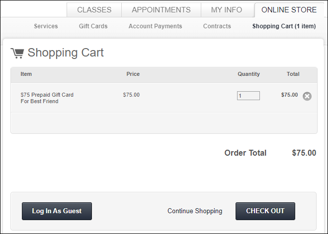 How clients purchase gift cards from your online store