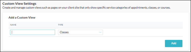 Client View Settings screen