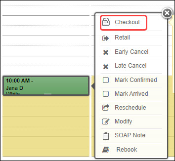 How to check out appointments with existing pricing options
