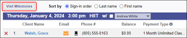Visit Milestones
