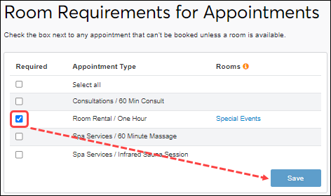 How to set up room rentals (resources) as appointments