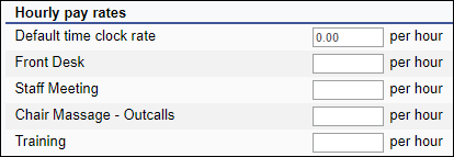 How to set hourly pay rates on the Class Pay Rates screen