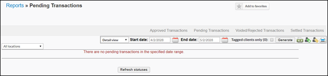 Payment Processing reports: Approved Transactions, Pending Transactions ...