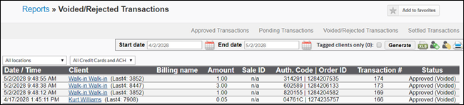 Payment Processing reports: Approved Transactions, Pending Transactions ...