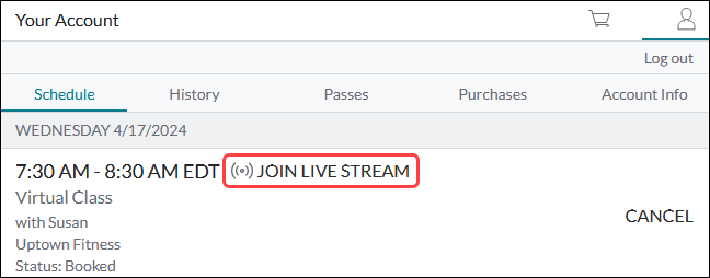 How to join a live stream class