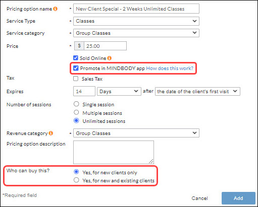 How to create an intro offer