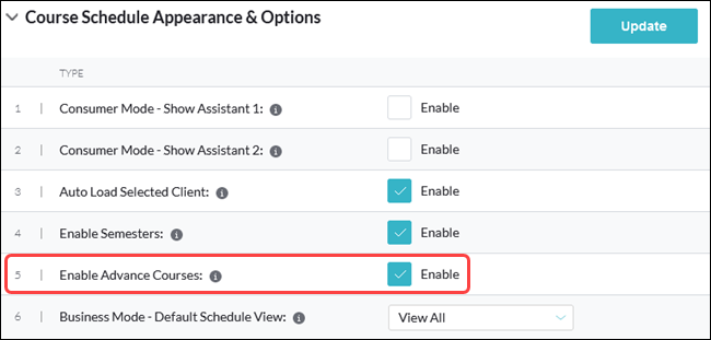 Advance Course Management