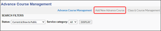 Advance Course Management